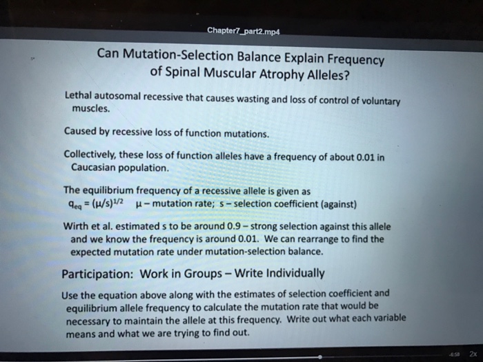 Solved Can Mutation-Selection Balance Explain Frequency of | Chegg.com