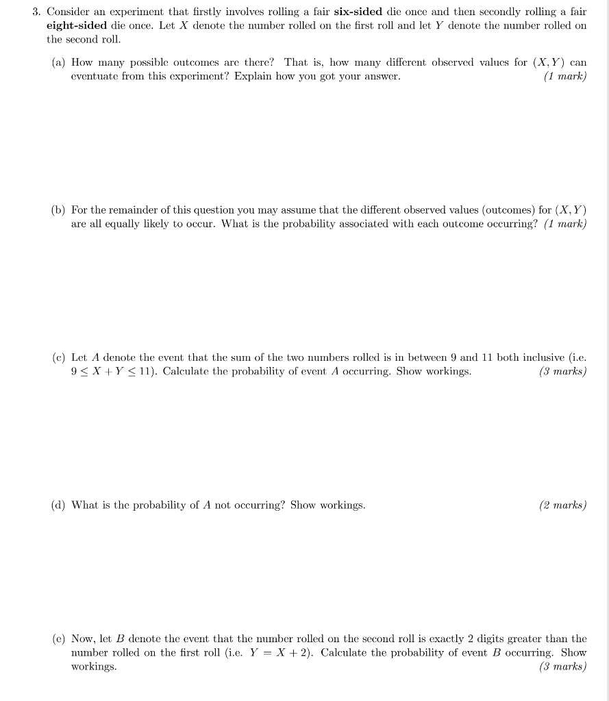 Solved 3. Consider an experiment that firstly involves | Chegg.com