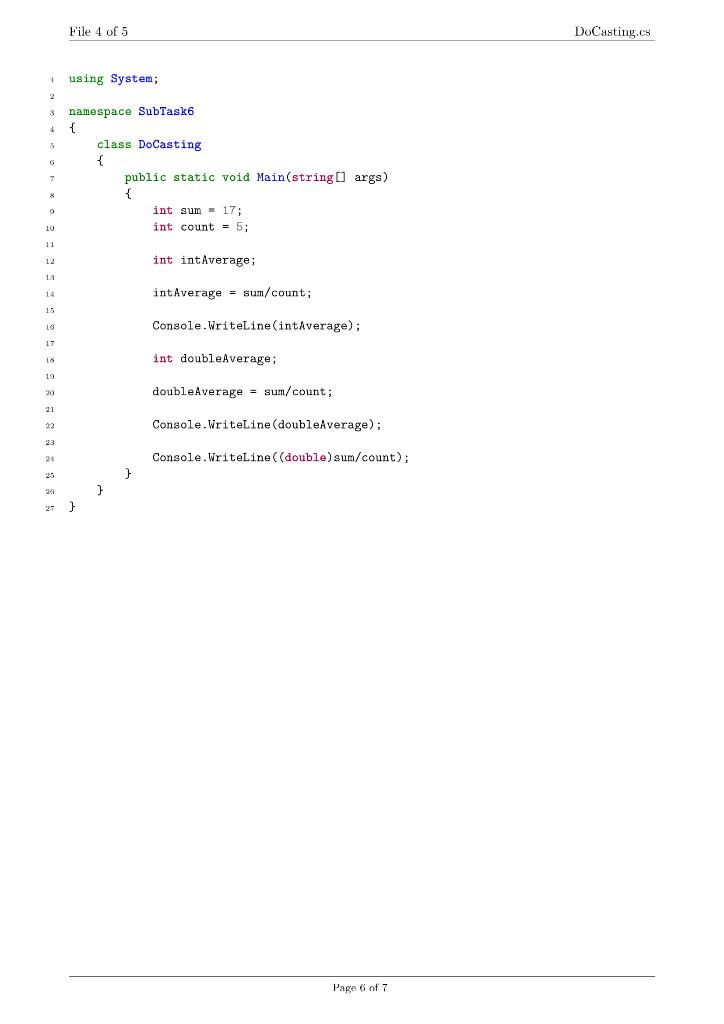 Solved File 1 of 5 IfStatement.cs 1 2 using System; using | Chegg.com