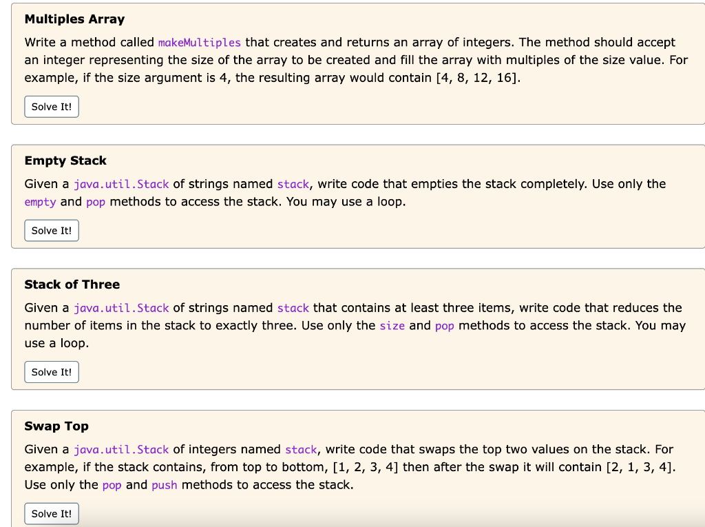 Solved Multiples Array Write a method called makeMultiples | Chegg.com