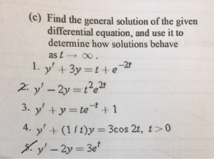 Solved find the general solution of the given differential | Chegg.com