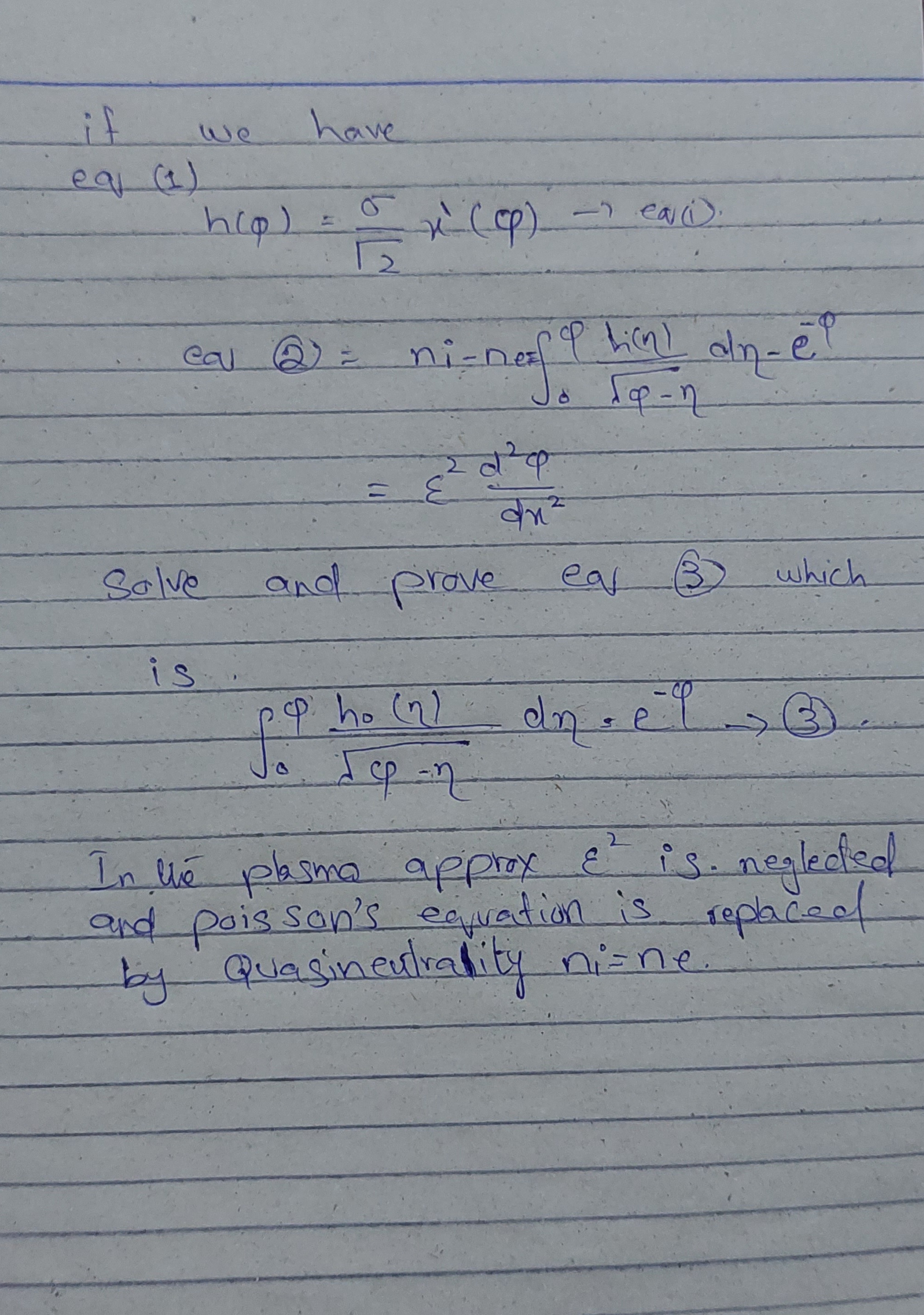 Solved eq (1) h(ϕ) eq (2) =2σx′(φ)→ eq (i) | Chegg.com