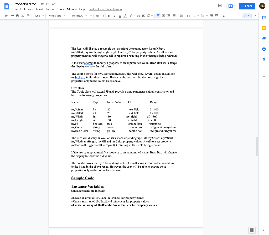 PropertyEditor File Edit View Insert Format Tools | Chegg.com