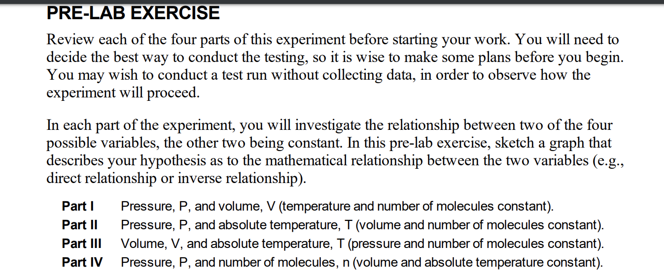 Solved Please complete the Pre-Lab Exercise Questions and | Chegg.com