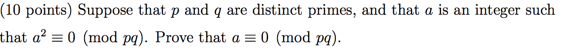 (10 points) Suppose that p and q are distinct primes, | Chegg.com
