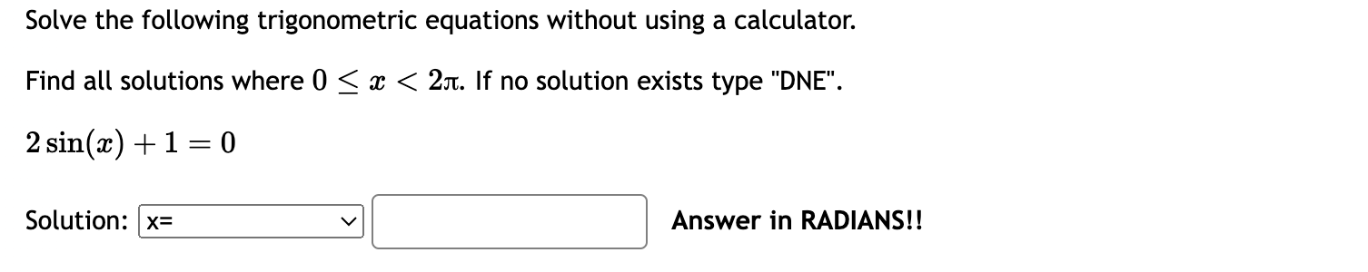 Solved Solve the following trigonometric equations without | Chegg.com