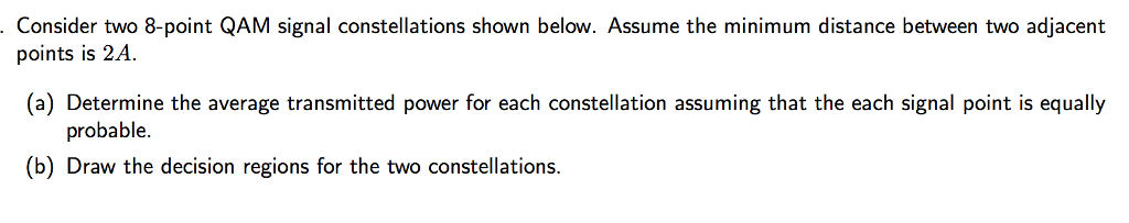 Solved Consider two 8-point QAM signal constellations shown | Chegg.com