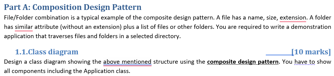 Solved Part A: Composition Design Pattern File/Folder | Chegg.com