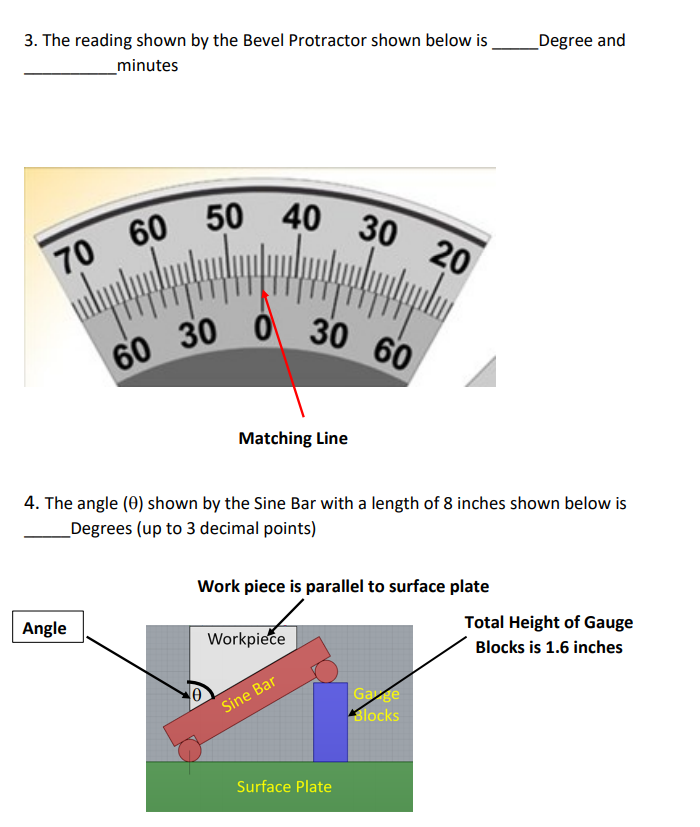 Solved Procedure to measure angle using “Sine bar”. Include | Chegg.com