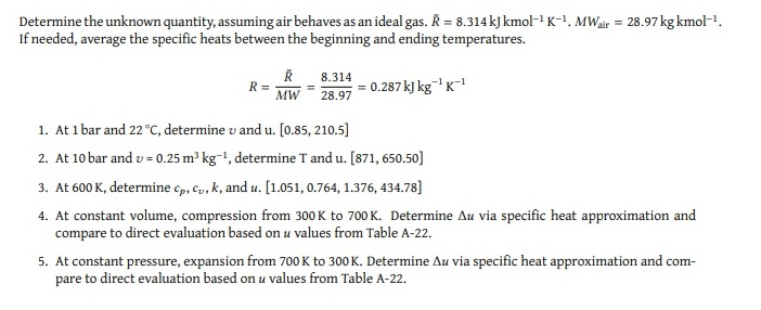 Solved Determine the unknown quantity, assuming air behaves | Chegg.com