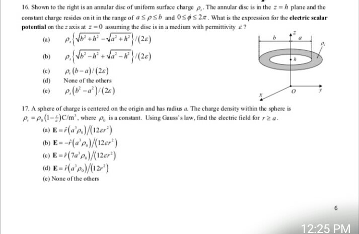 Solved 16. Shown to the right is an annular disc of uniform | Chegg.com
