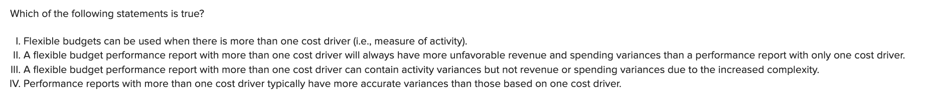 Solved Which Of The Following Statements Is True I 