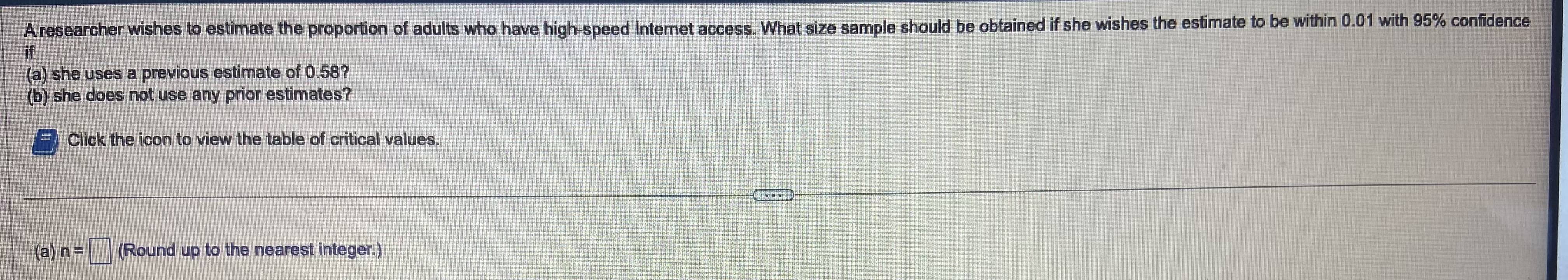 Solved A researcher wishes to estimate the proportion of | Chegg.com