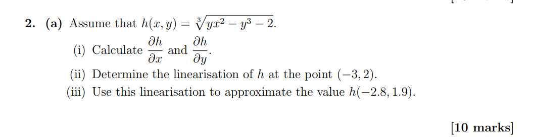 Solved 2. (a) Assume that h(x, y) = Ýyx2 – y3 – 2. ah ah (i) | Chegg.com