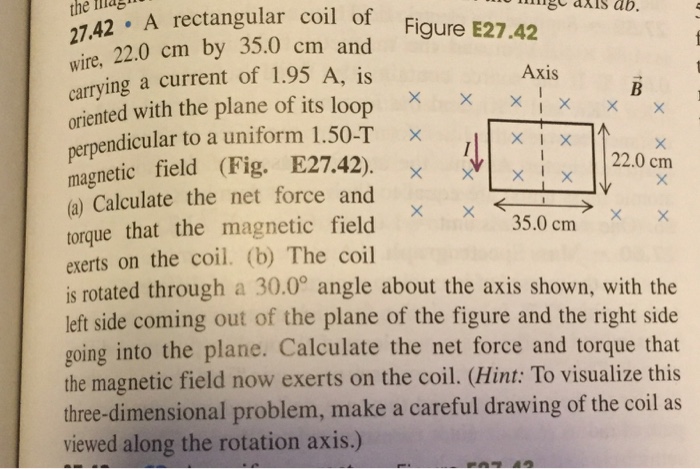 Solved A rectangular coil of wire, 22.0 cm by 35.0 cm and | Chegg.com