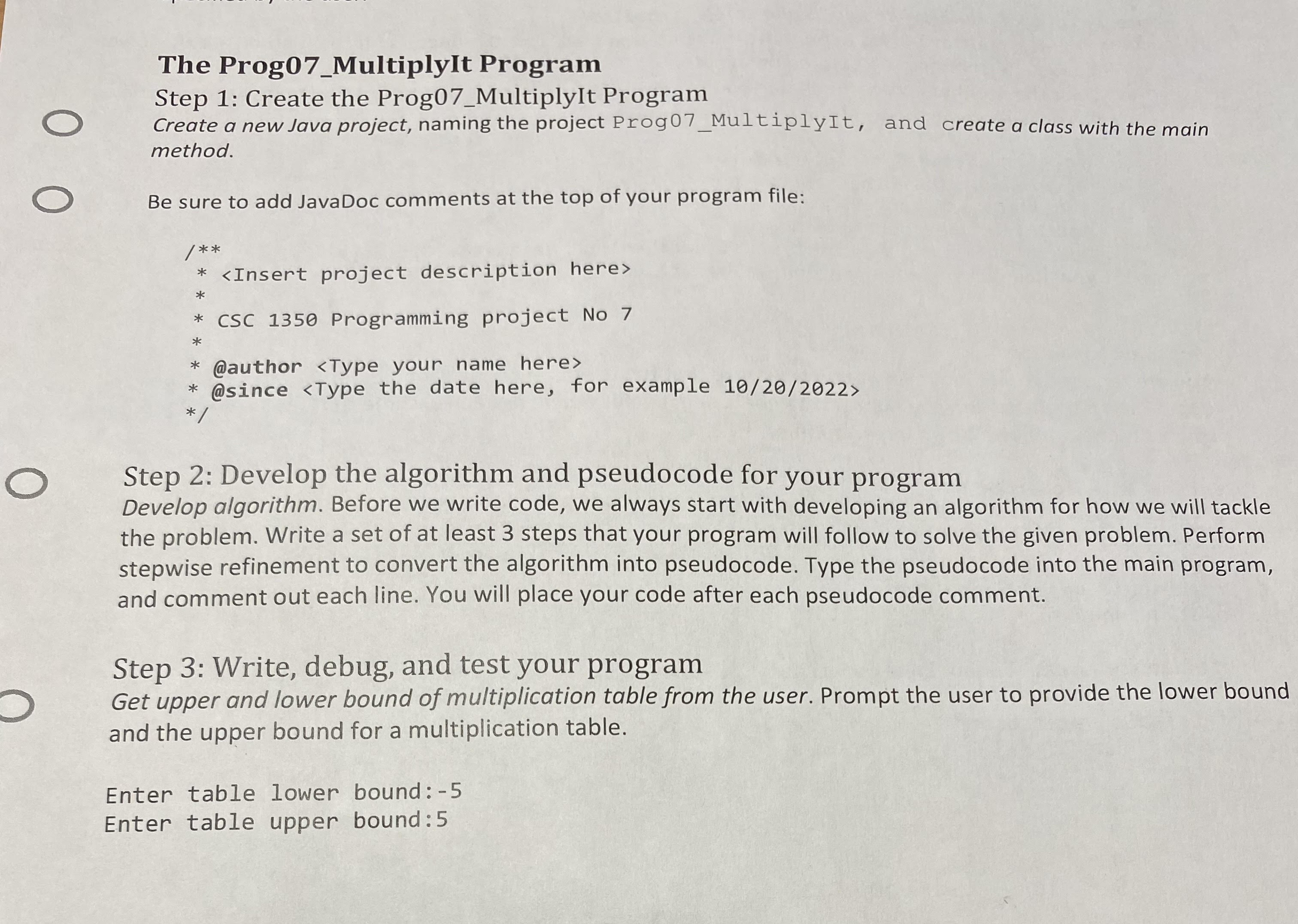 Solved Print a well-formatted multiplication table. - The | Chegg.com