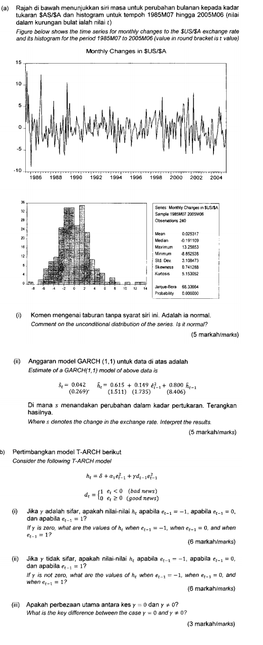 (a) Rajah di bawah menunjukkan siri masa untuk | Chegg.com