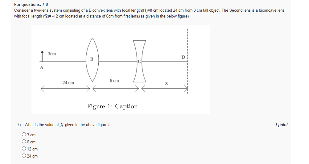 Solved For questions: 7-8 Consider a two-lens system | Chegg.com