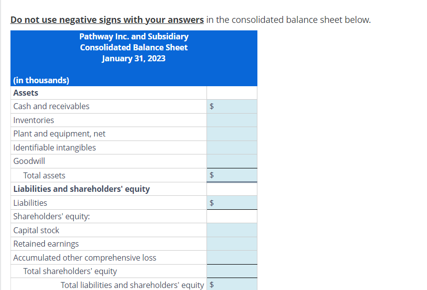 2. Prepare consolidation working paper elimination | Chegg.com