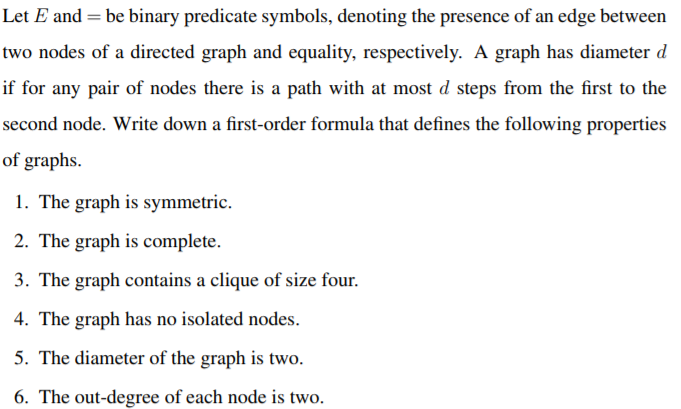 Solved Let E and = be binary predicate symbols, denoting the | Chegg.com