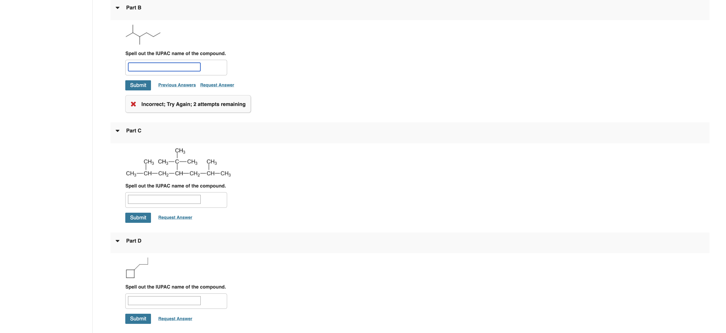 Solved Spell out the IUPAC name of the compound.Previous | Chegg.com