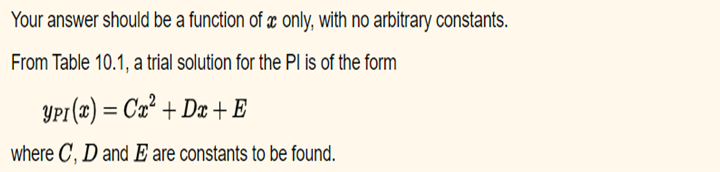 Solved Find a particular integral for the second-order ODE | Chegg.com
