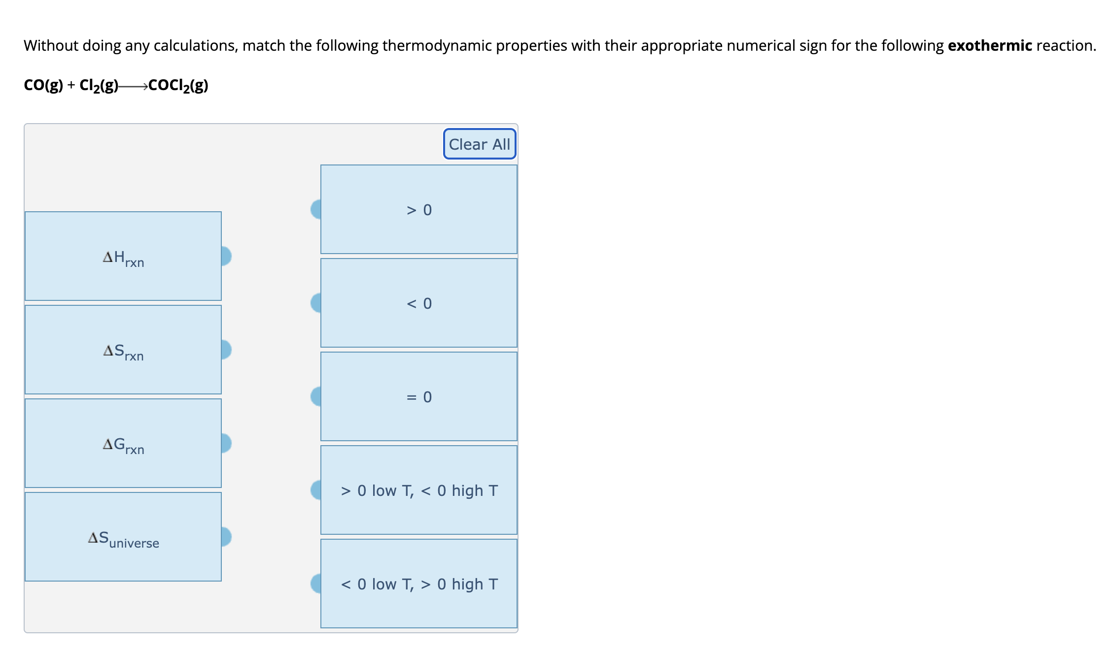 Solved Without doing any calculations, match the following | Chegg.com