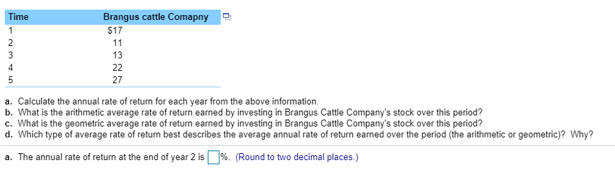 Solved (Calculating the geometric and arithmetic average | Chegg.com