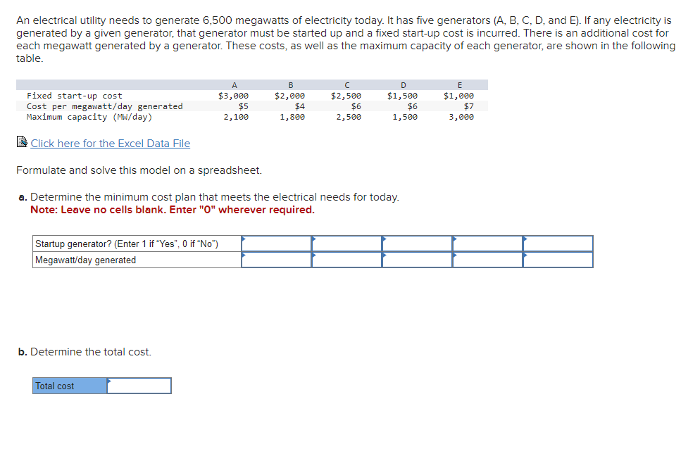 An electrical utility needs to generate 6,500 | Chegg.com