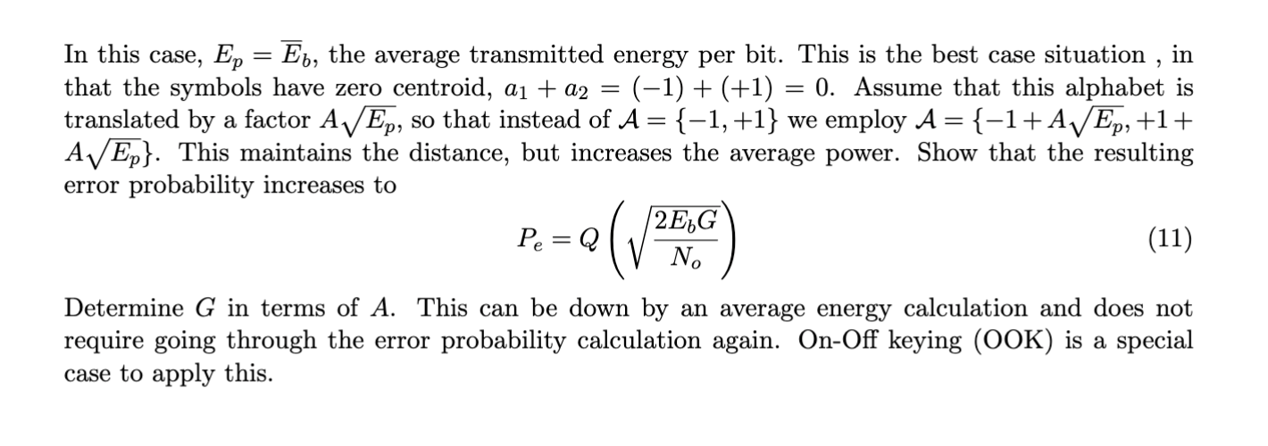 Solved 5.Translated BPSK Here we consider BPSK, with symbol | Chegg.com
