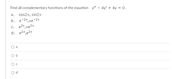 Find all complementary functions of the equation | Chegg.com