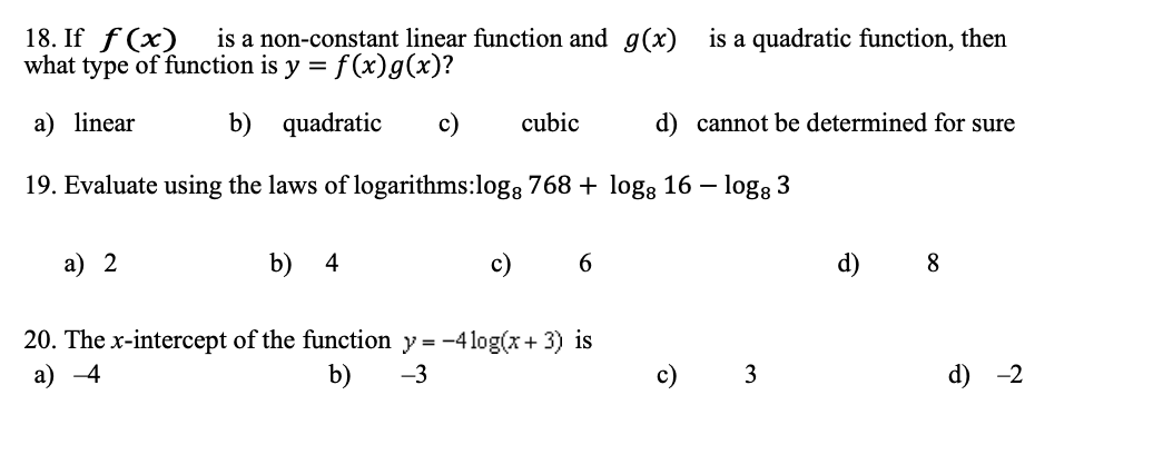 Solved 18. If f(x) is a non-constant linear function and | Chegg.com