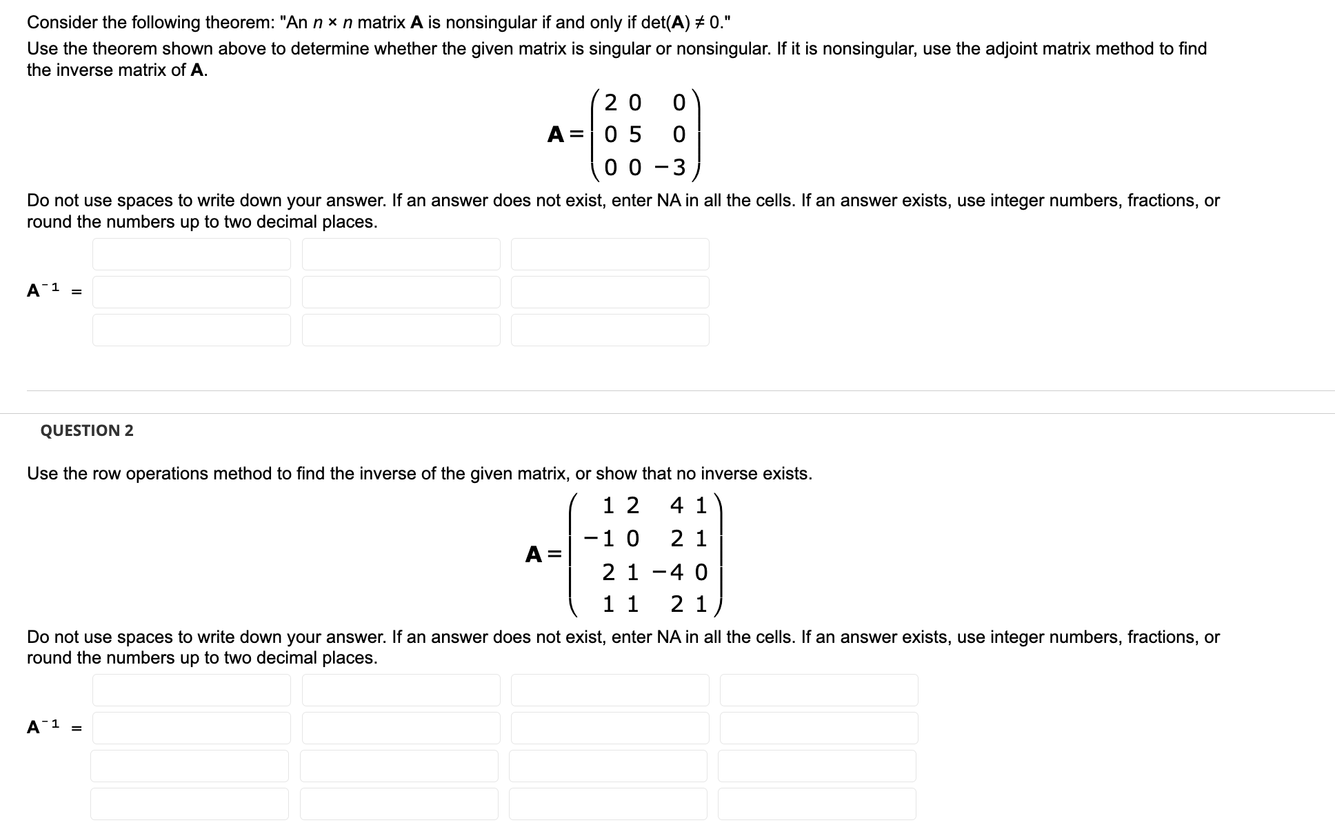 Solved Consider the following theorem: "An n×n matrix A is | Chegg.com