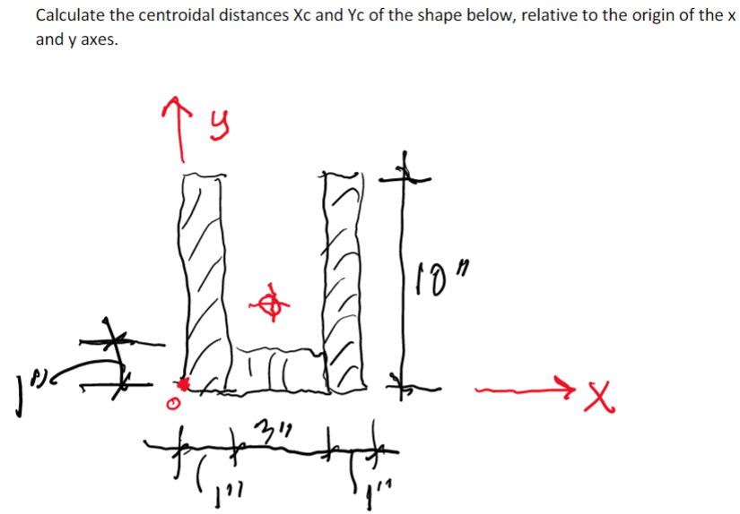 Solved Calculate the centroidal distances Xc and Yc of the | Chegg.com
