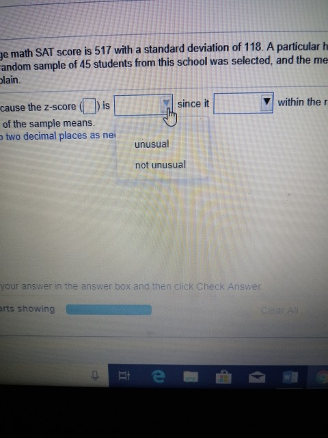 Solved The average math SAT score is 517 with a standard | Chegg.com