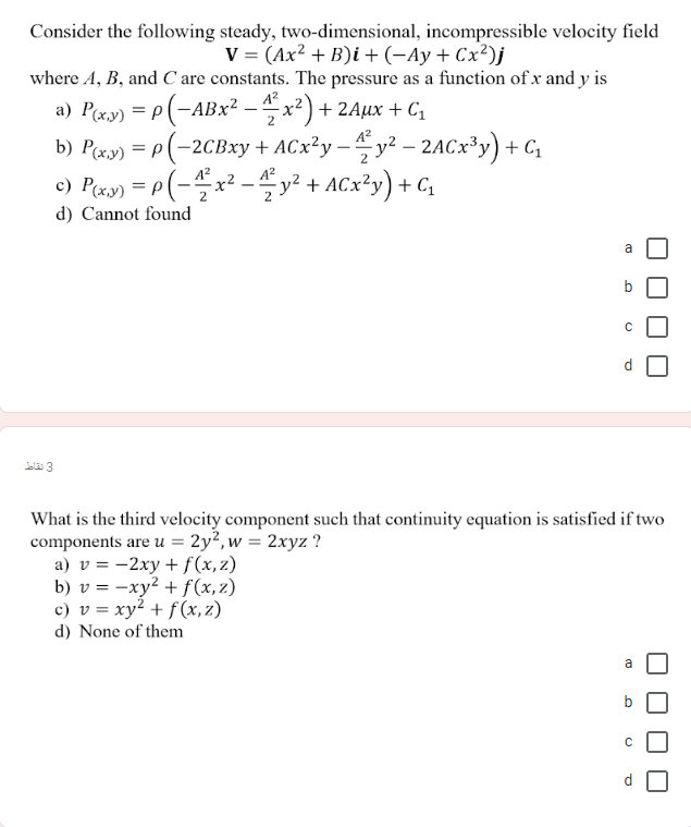 Solved Consider the following steady, two-dimensional, | Chegg.com Solved Consider the following steady, two-dimensional, | Chegg.com