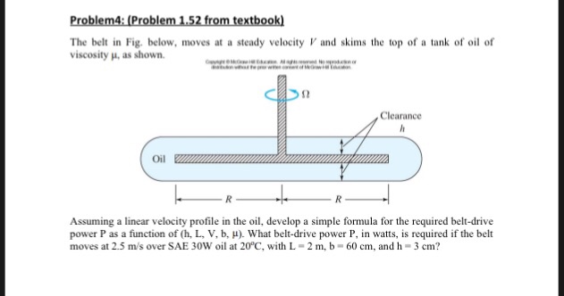 Solved Problem4: (Problem 1.52 from textbook) The belt in | Chegg.com