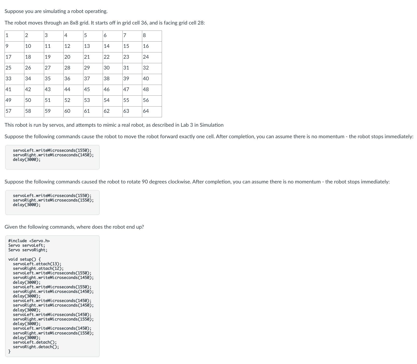 Solved Suppose you are simulating a robot operating. The | Chegg.com