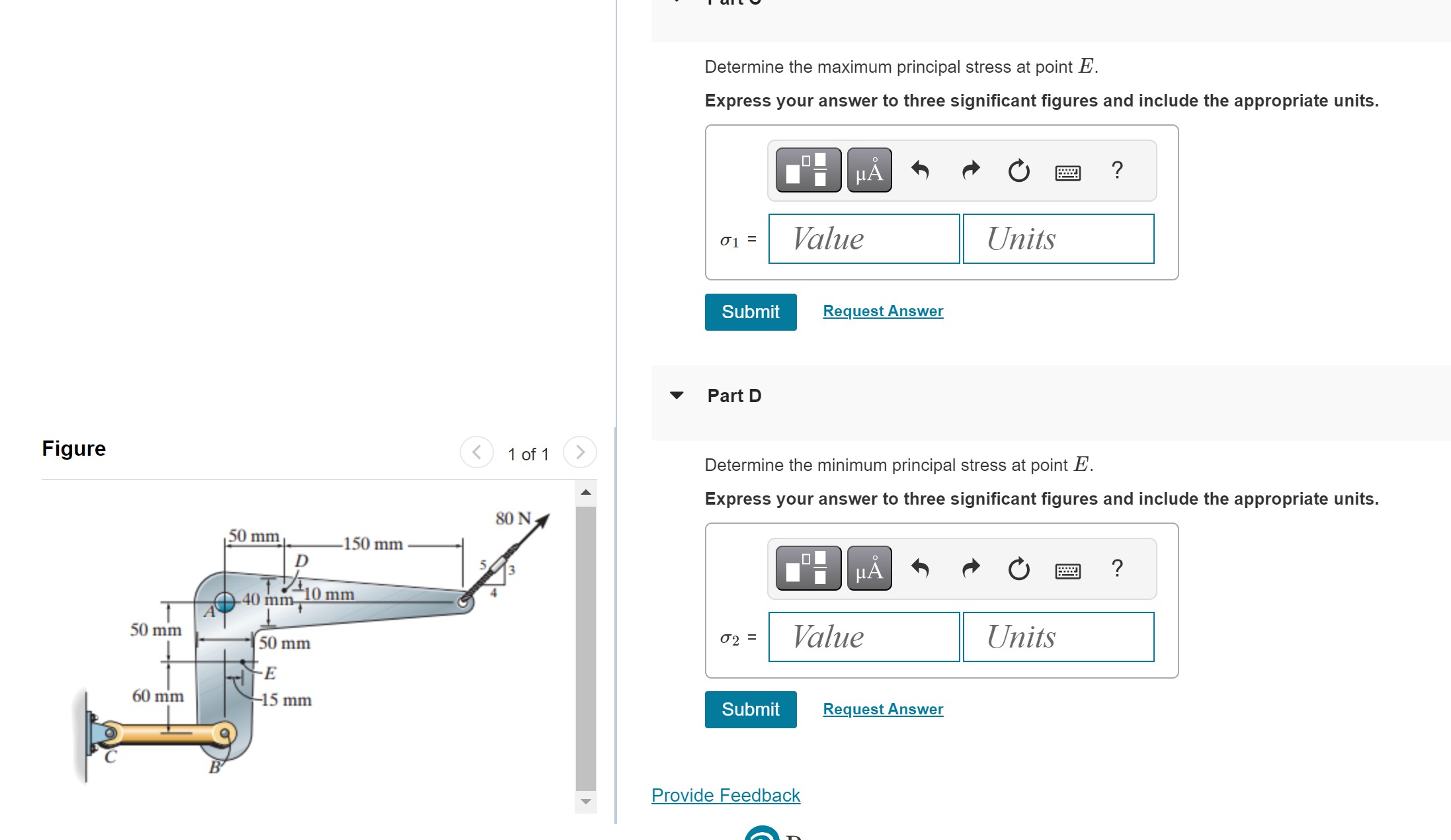 Solved The bell crank in (Figure 1) is pinned at A and | Chegg.com