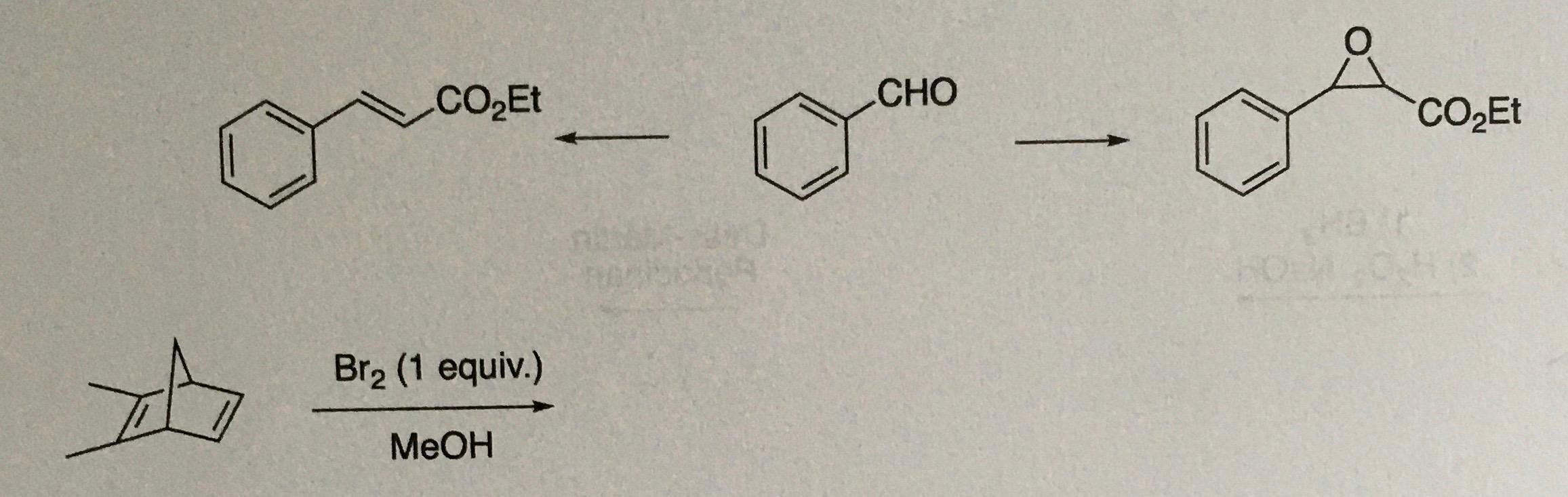 Solved CO2Et CHO CO2Et Bra (1 equiv.) MeOH NMe2 Ph Ph 액 OH | Chegg.com