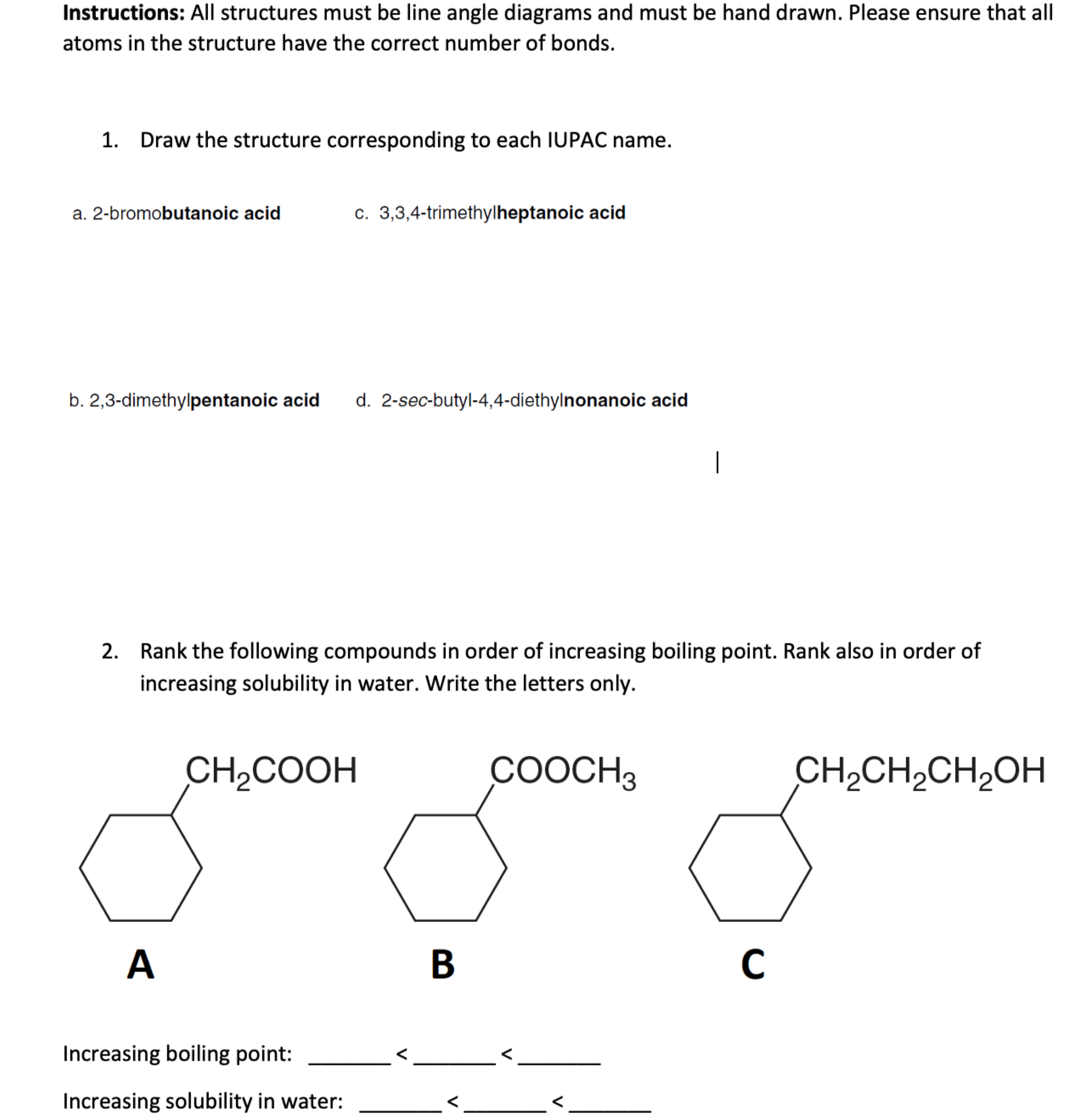 Solved Instructions: All structures must be line angle | Chegg.com