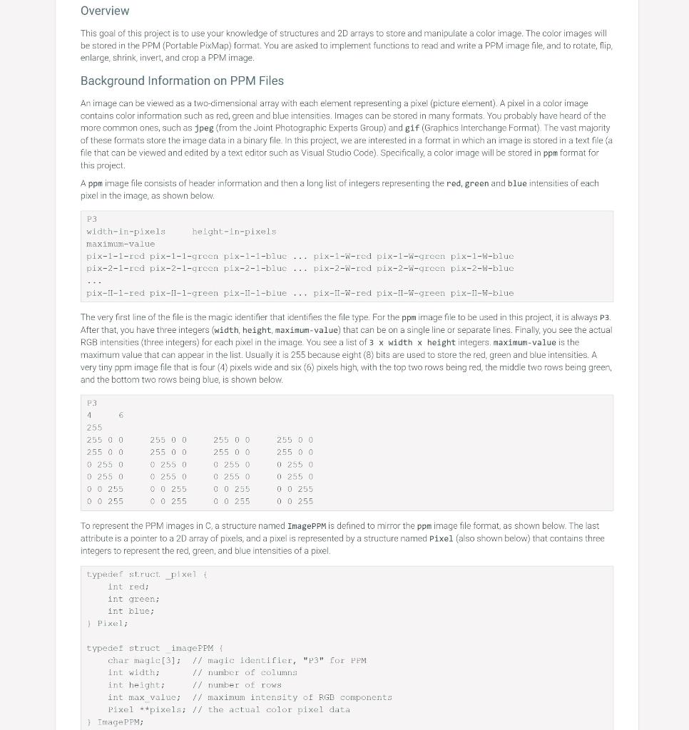 Overview This goal of this project is to use your | Chegg.com