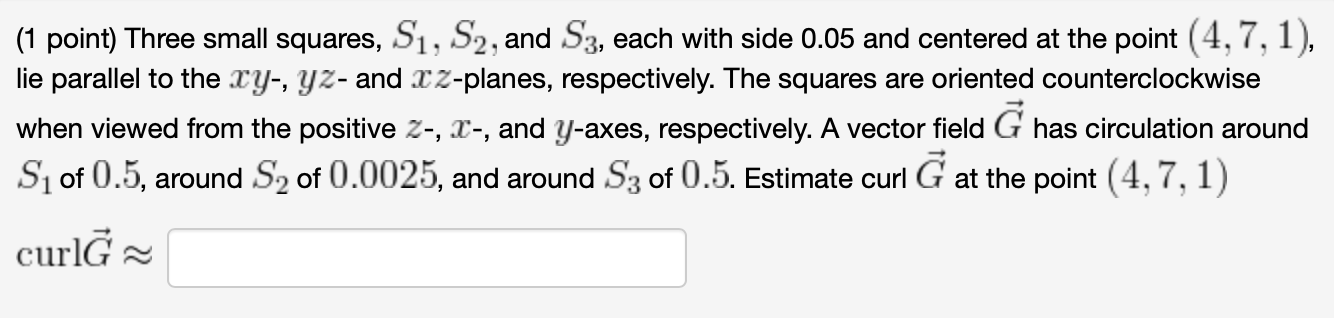 Solved (1 point) Three small squares, S1, S2, and S3, each | Chegg.com