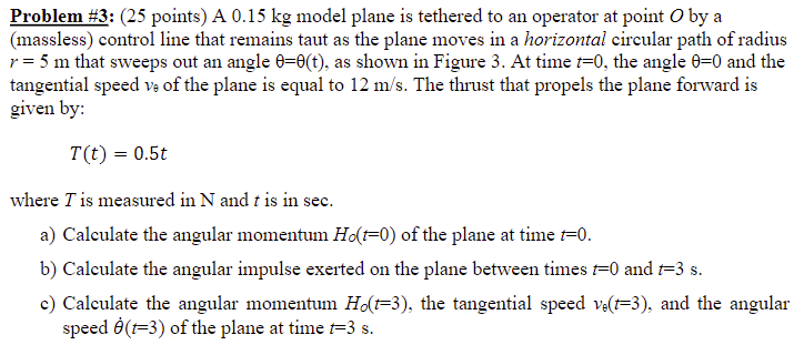 Solved Figure 3Problem #3 : ( 25 points) A 0.15 kg model | Chegg.com