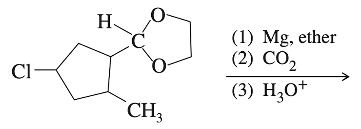Solved (1) Mg, ether (3) H3O+ (2) CO2 | Chegg.com