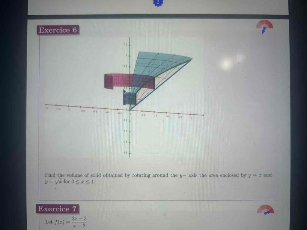 Solved Find the volume of solid obtained by rotating around | Chegg.com