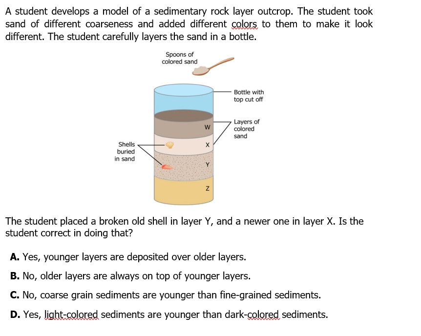 Solved A student develops a model of a sedimentary rock | Chegg.com