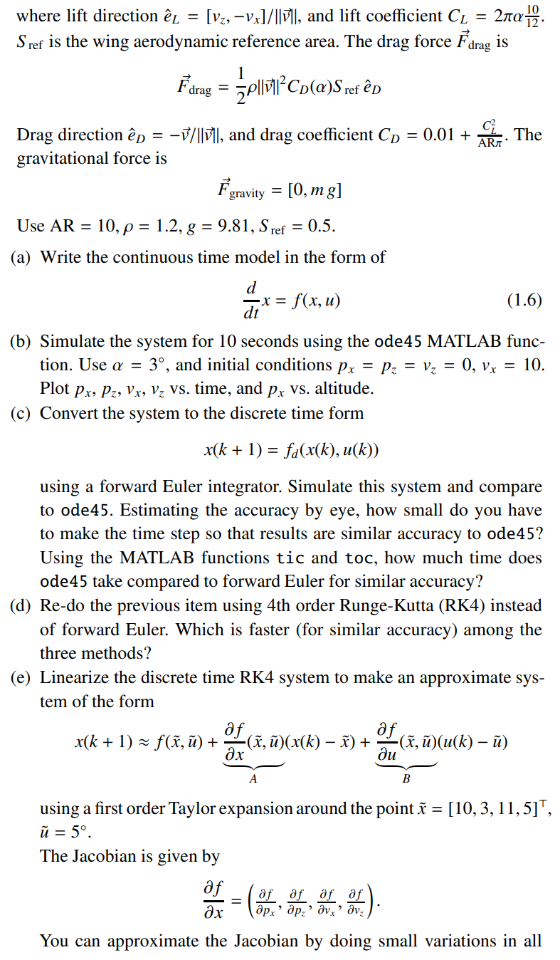 Solved 2 Consider a two-dimensional model of an airplane | Chegg.com