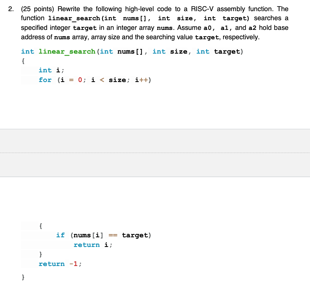 Solved 2. (25 points) Rewrite the following high-level code | Chegg.com
