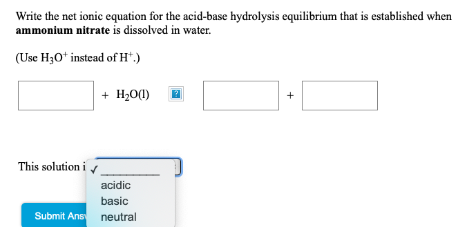 Solved Write the net ionic equation for the acid-base | Chegg.com